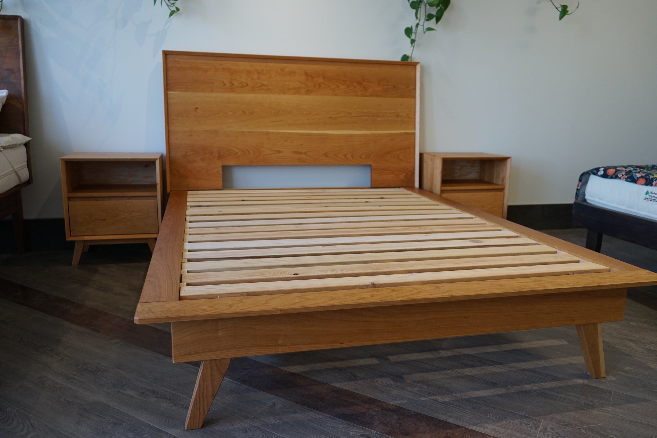Cherry wood bed frame full store